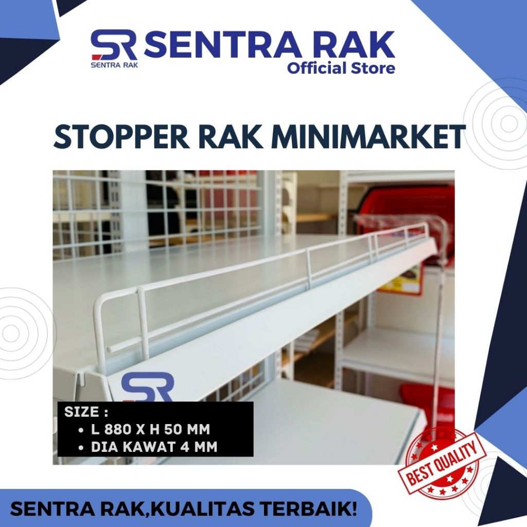 Jual Stopper Rak Minimarket Supermarket untuk rak 90 cm - Putih ...