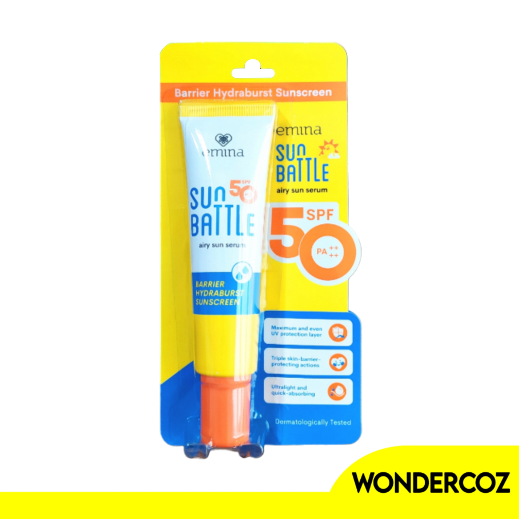 Jual [BARU] Emina Sun Battle Spf 50 PA++++ Barrier Hydraburst Sunscreen 30ml | Shopee Indonesia
