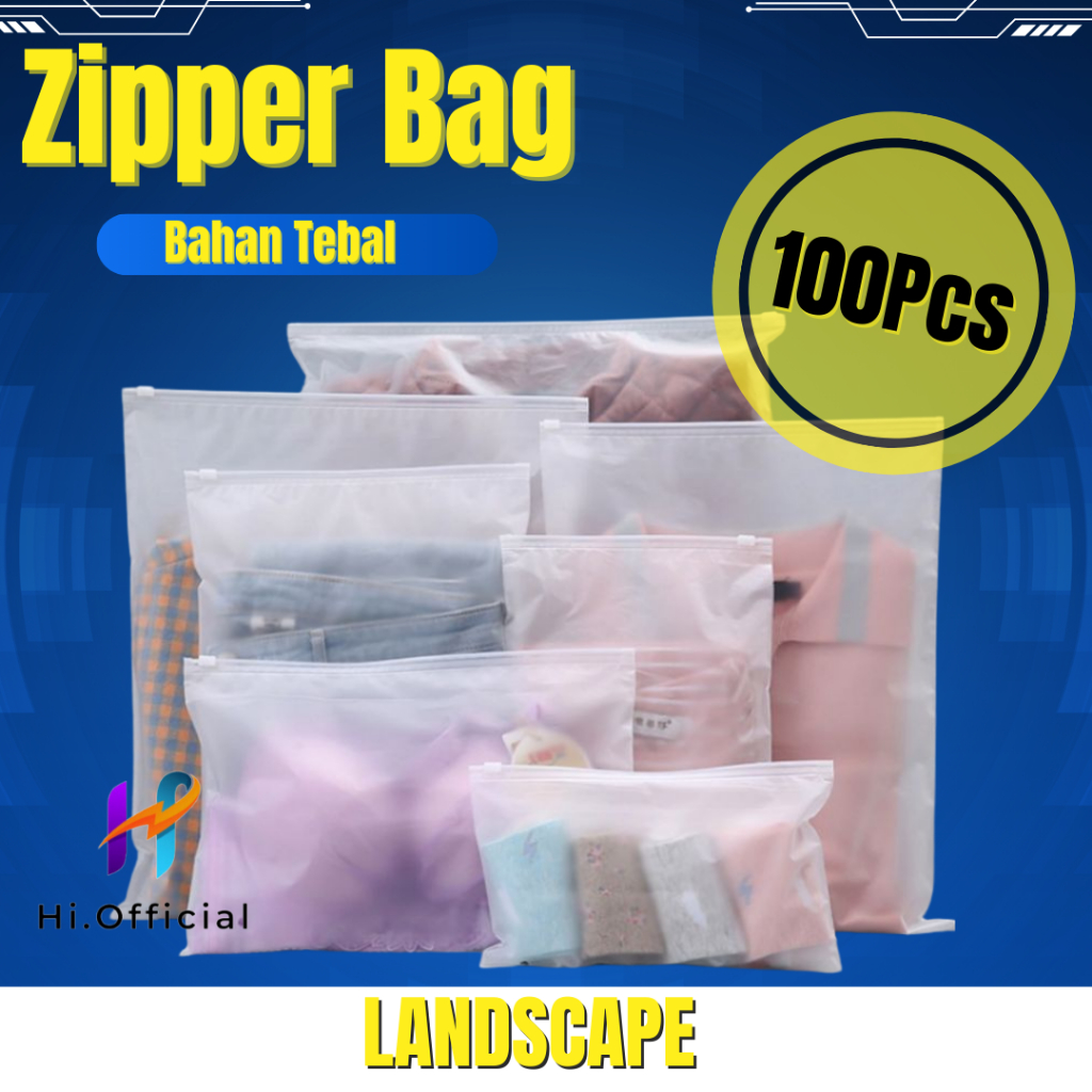 Jual (LANDSCAPE BENING) Zipper Bag Transparan / Resleting Zipper ...