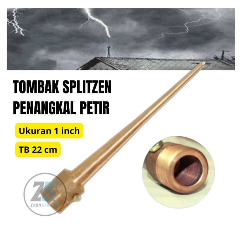 Jual Penangkal Anti Petir Untuk Rumah Tombak Splitzen 1 inch TB 22 cm ...