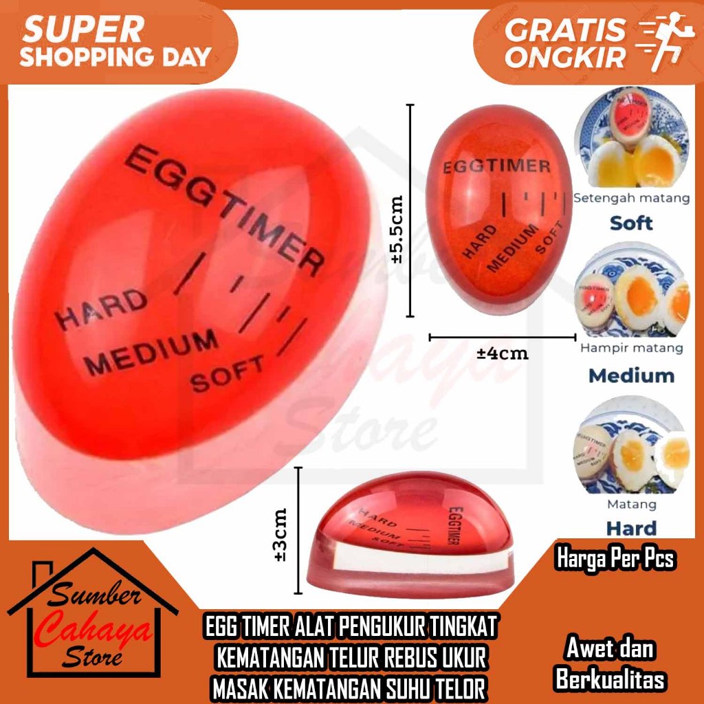 Jual Alat Pengukur Ukur Merebus Telur Ayam Bebek Pembantu Indikator Tingkat Kematangan Rebus Egg ...