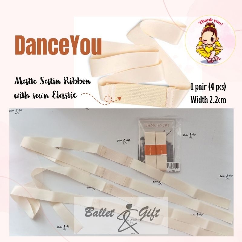 Jual Elasticated Ribbon & Double Matte Satin Ribbon pita untuk Pointe ...