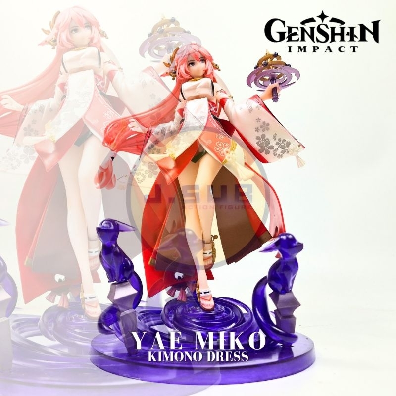Jual Action Figure Yae miko Statue Genshin Impact Kimono Dress | Shopee ...