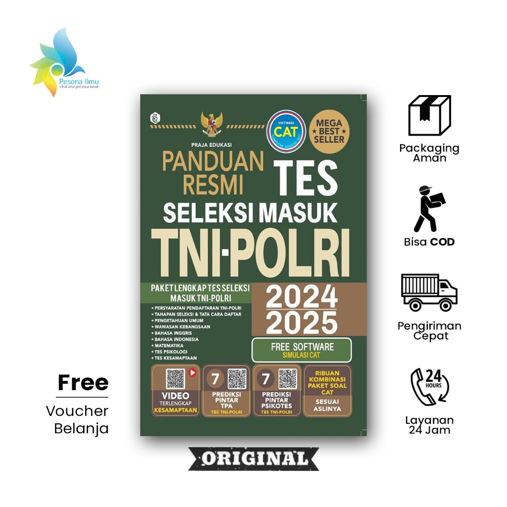 Jual Buku Panduan Resmi Tes Seleksi Masuk Tni Polri 2024 2025 Praja