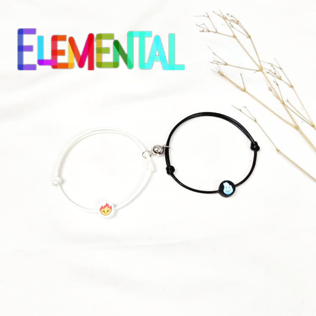 Jual Gelang Elemental Couple Magnet Api dan Air Tali Hitam Terbaru ...