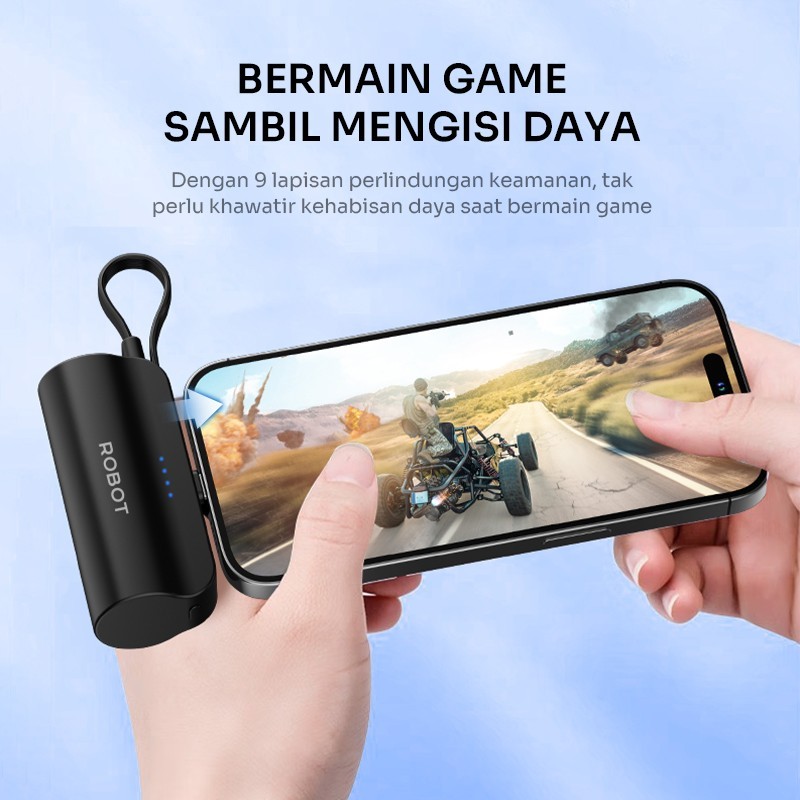Jual Power Bank 4500Mah ROBOT Mini RP-051C / RP-051L port Type C lightning | Shopee Indonesia
