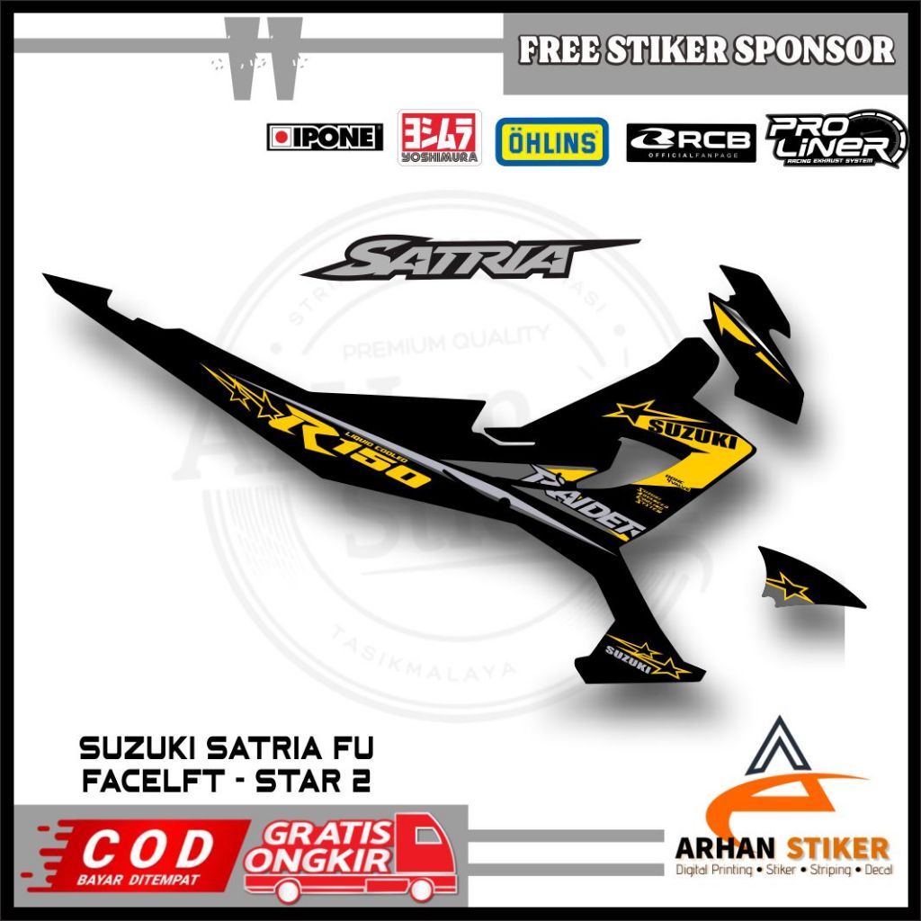 Jual Jual Stiker Striping Satria Fu Facelift R150 Simple Sticker ...