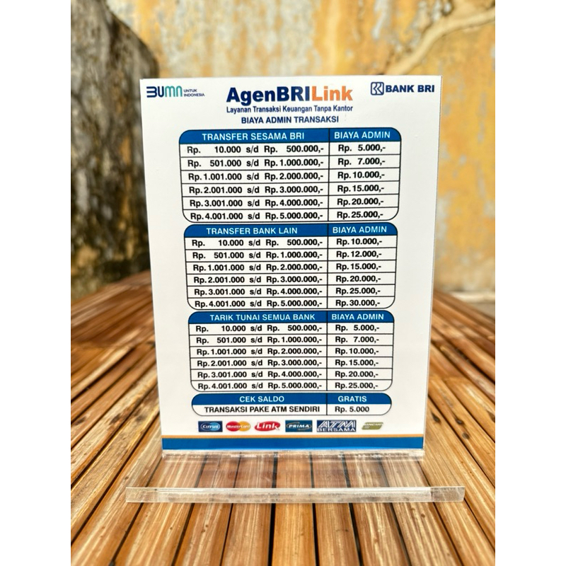 Jual UKURAN 15x20 PAPAN AGEN BRI BANK DAFTAR TARIF BISA REQUEST ...