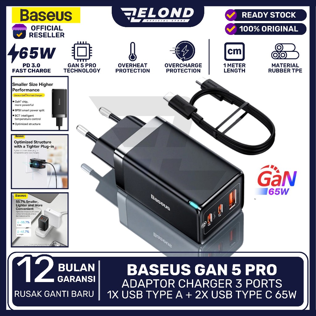 Jual UGREEN Adaptor Kepala Charger 30W 45W 65W 67W 100W 140W 200W GaN Nexode PD Fast Charging ...