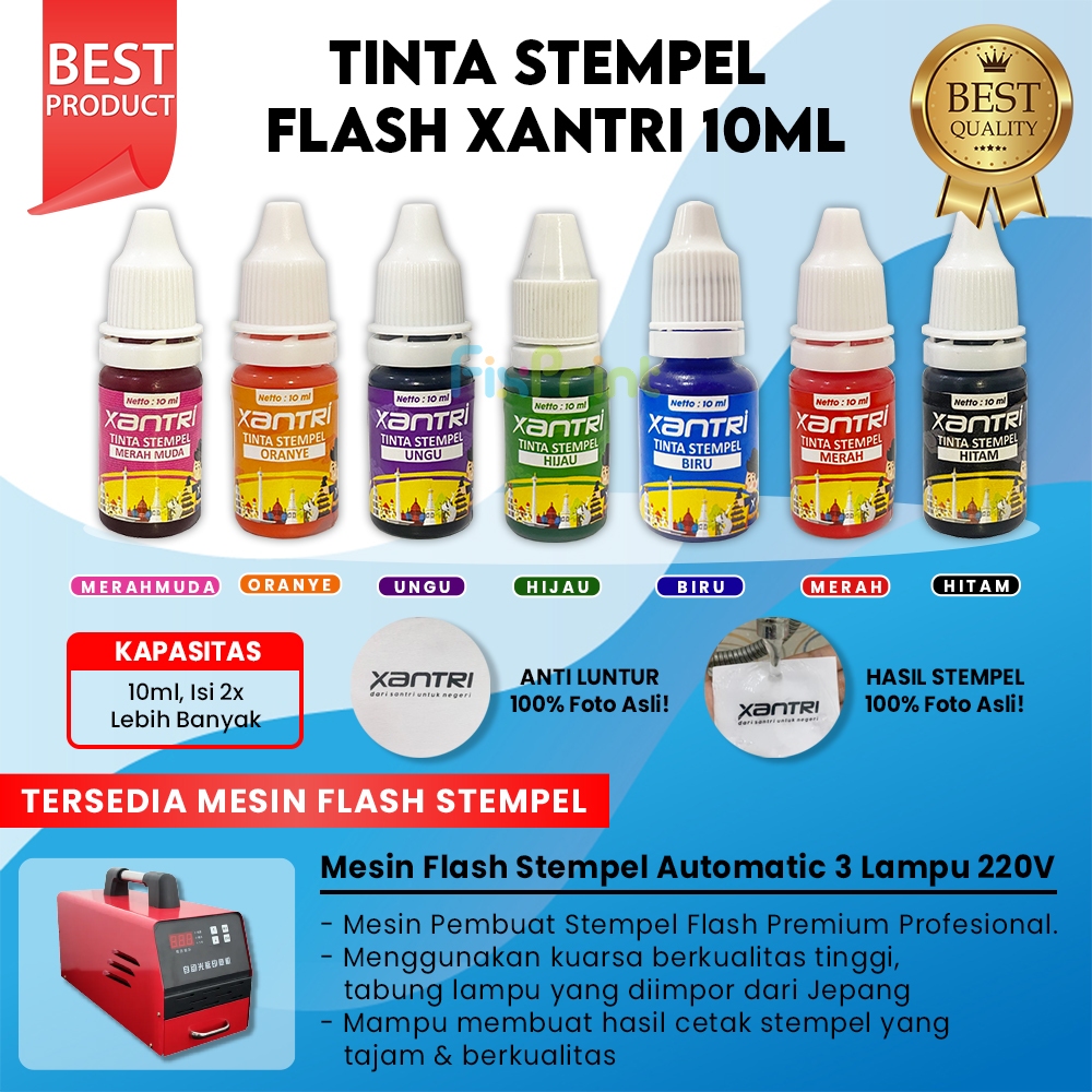 Jual Tinta Stempel Stamp Flash Warna Anti Luntur 10 ml Refill Ink Stamp ...