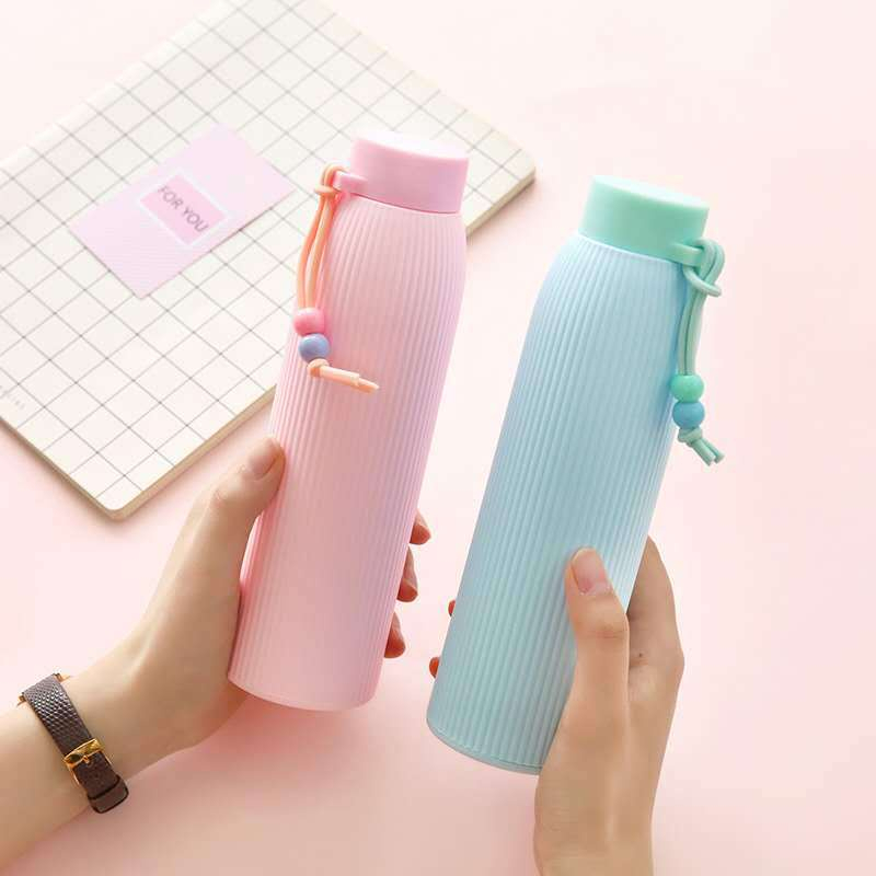 Jual Botol Macaron Manik Korea | Tumbler Aesthetic Kaca Korea NON BOX ...
