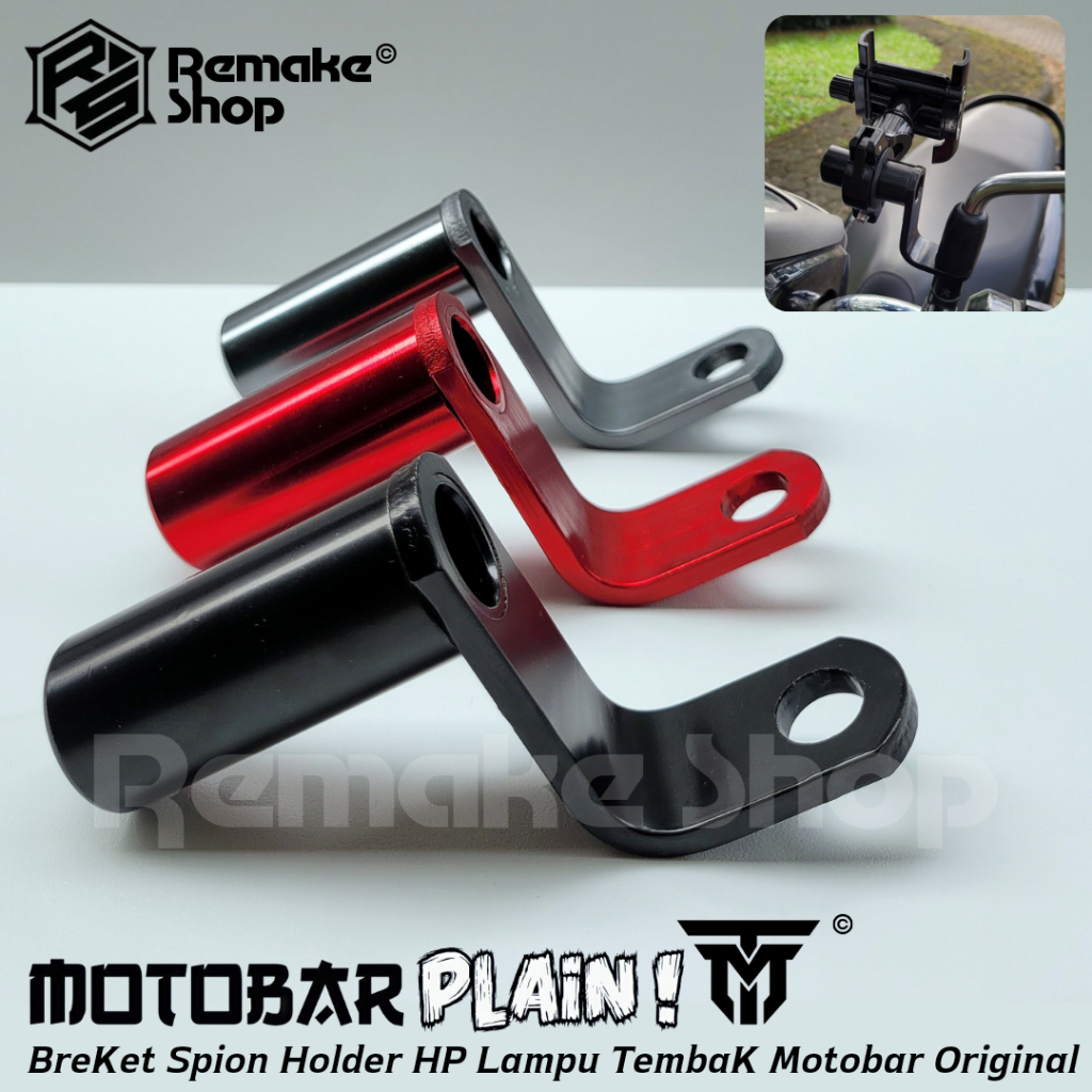 Jual Breket Bracket Spion Motobar Plain Dudukan Holder HP Lampu Tembak ...