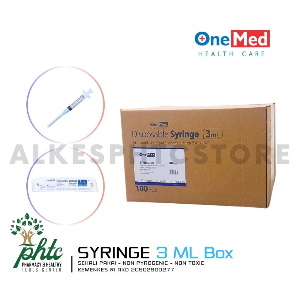 Jual ONEMED Disposable Syringe l Spuit 3ml - BOX | Shopee Indonesia