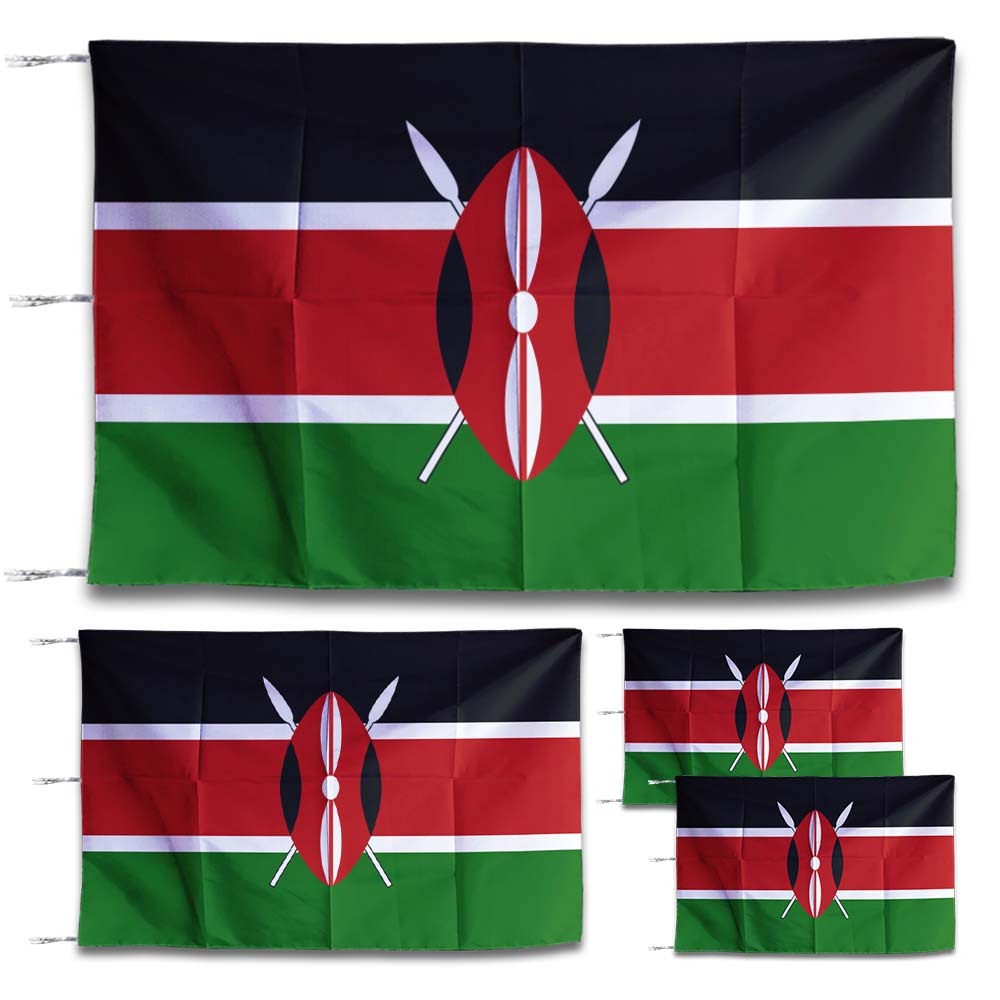 Jual Bendera Negara Kenya - Ukuran Kecil-Besar Bahan Satin Peles, Bisa ...