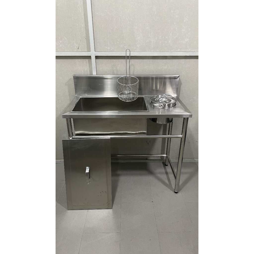 Jual Meja Dusting / Meja Tepung Fried Chicken Stainless Steel | Shopee ...