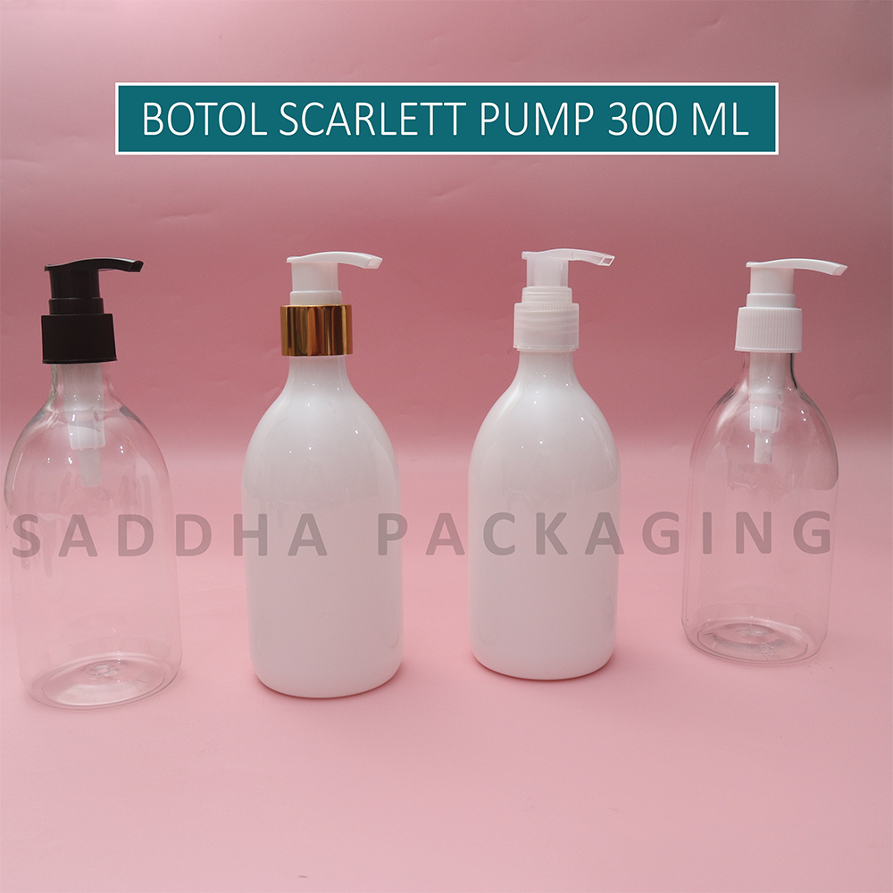 Jual Botol Scarlett 300ml Pump / BOTOL Pump Lotion 300 ml / BOTOL Lotion Scrub Transparan ...