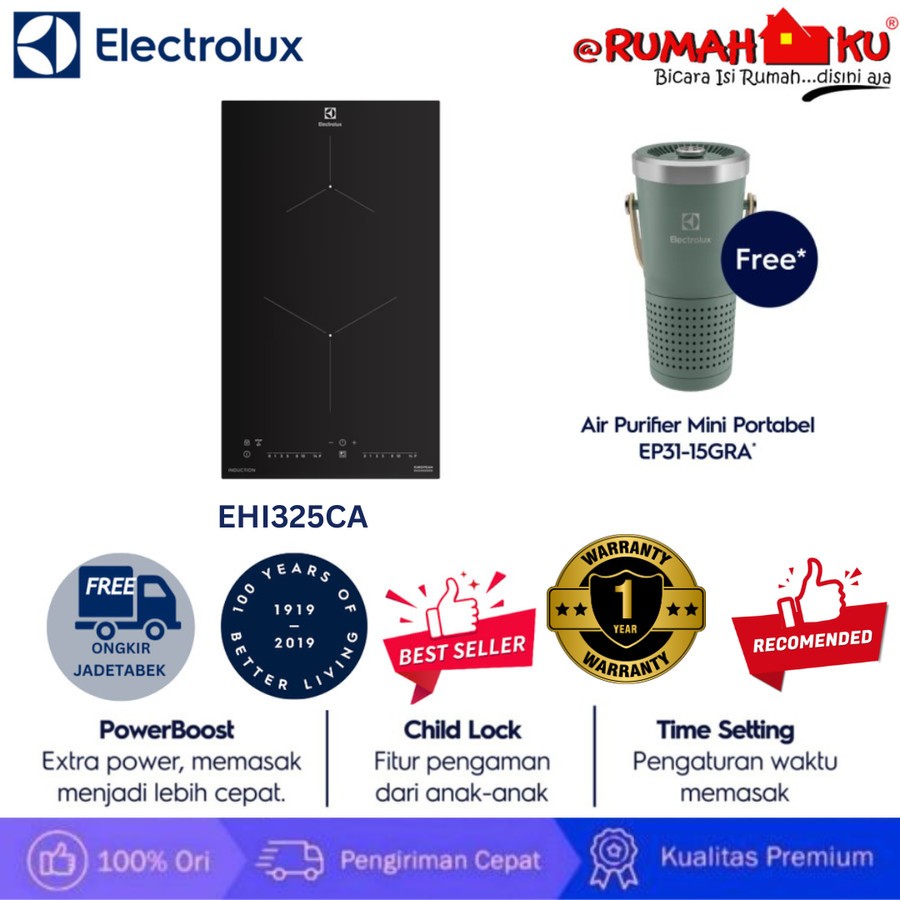 Jual ELECTROLUX BUILT-IN INDUCTION HOB EHI 325 CA / EHI325CA KOMPOR ...