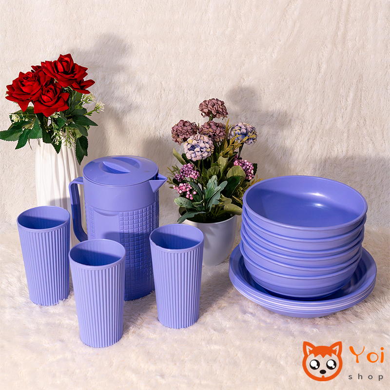 Jual Yoi - (16 Pcs) Mangkok Set / Piring Aesthetic / Piring 6 Mangkuk 6 ...