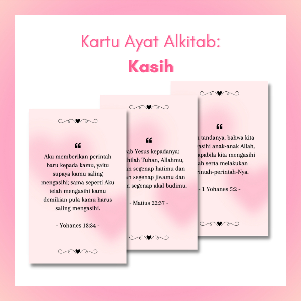 Jual Kartu Ayat Alkitab - Kasih ♡ | Souvenir Natal Paskah Jumat Agung ...