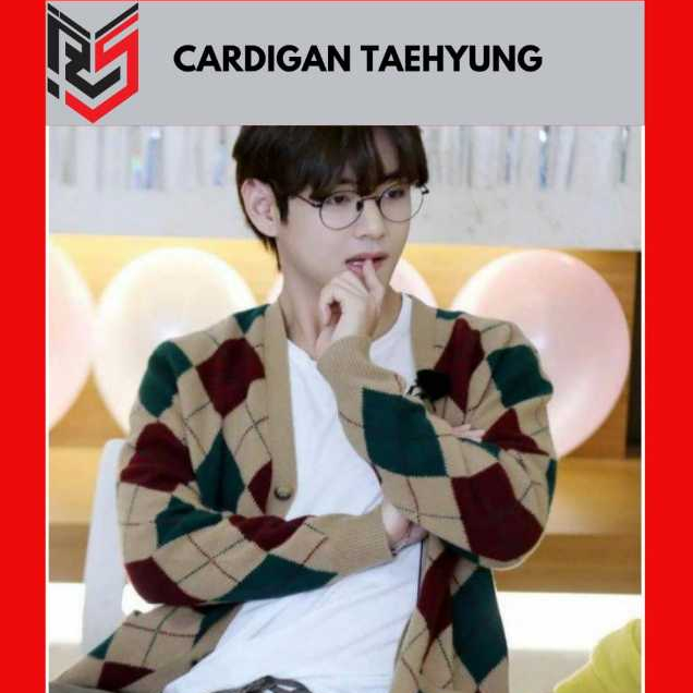Jual Cardigan Taehyung BTS Premium Size L XL / Cardigan Belah ketupat ...