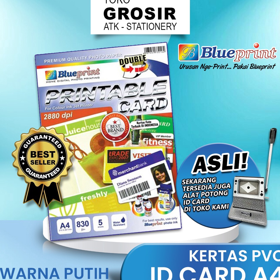 Jual KODE G2I2 IDcard ID Card A4 BLUEPRINT Printable Card White Kertas ...