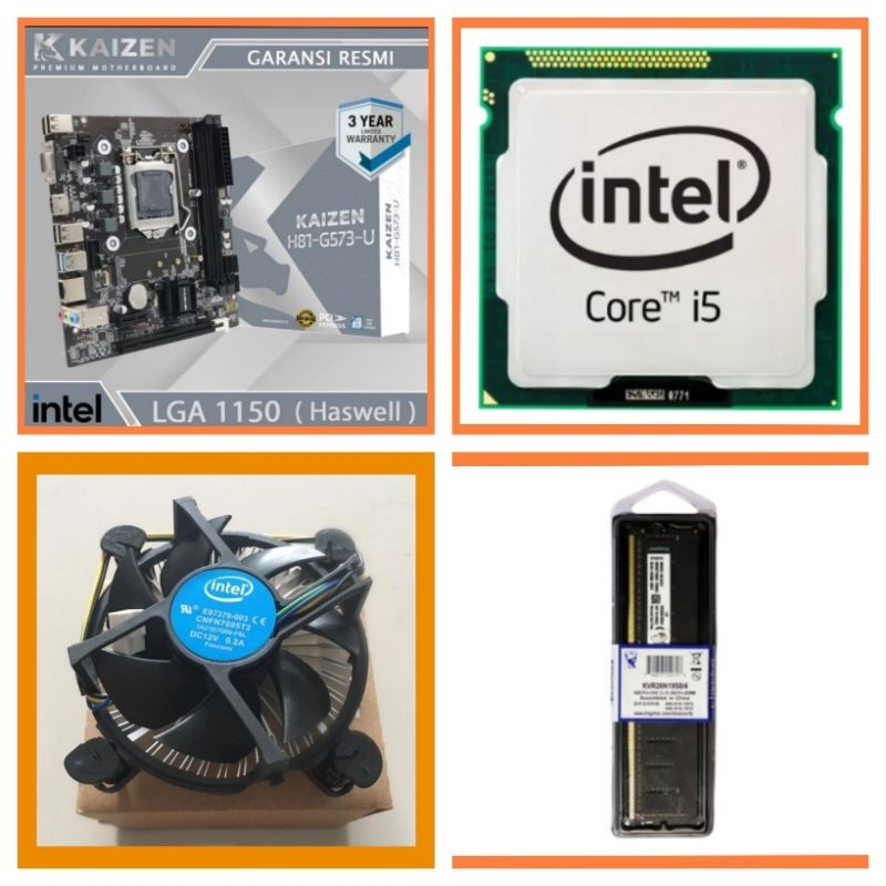 Jual PAKET MOBO KAIZEN H81+ I5 4670 + RAM 8GB FREE HSF | Shopee Indonesia