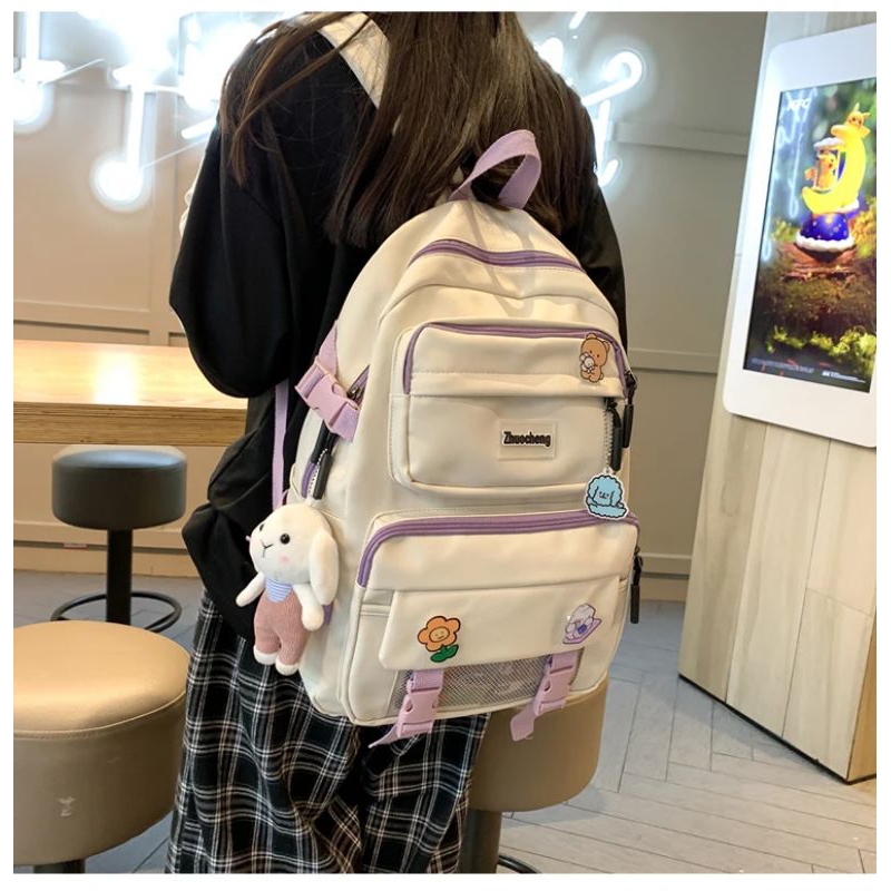 Jual Tas ransel anak sekolah alfina/Tas simple dan stylist/Untuk SMP ...