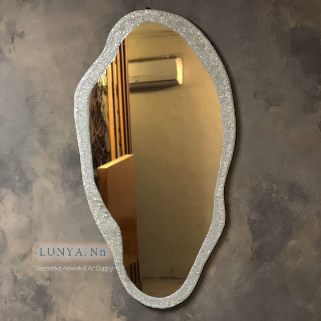 Jual Pre-Order Aesthetic Resin Art Mirror Ivory / Cermin Estetik dengan ...