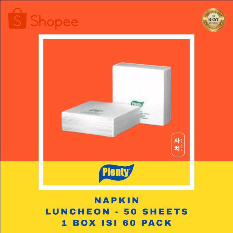 Jual TISSUE PLENTY NAPKIN - LUNCHEON 50 SHEETS (PER PACK) | Shopee ...