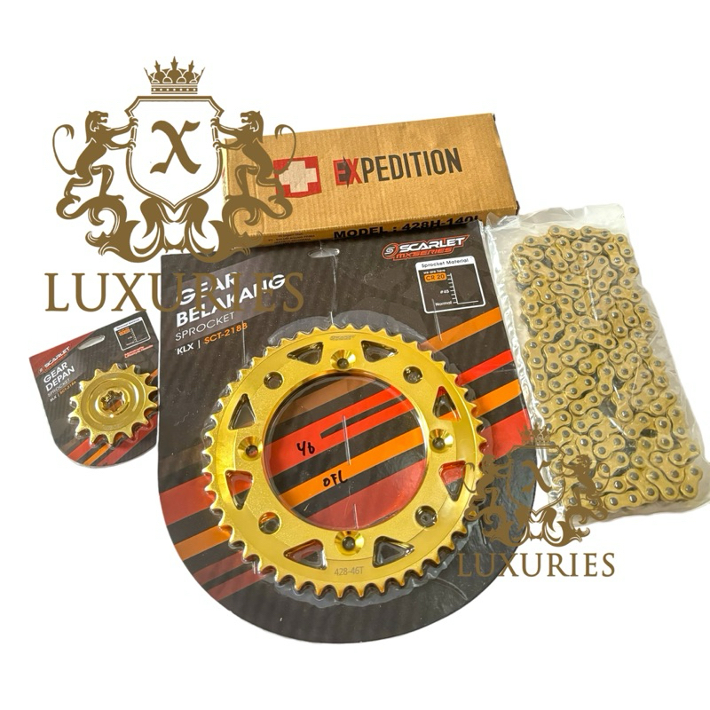 Jual gear set scarlet rantai expedition d tracker 150 klx 150 supermoto ...