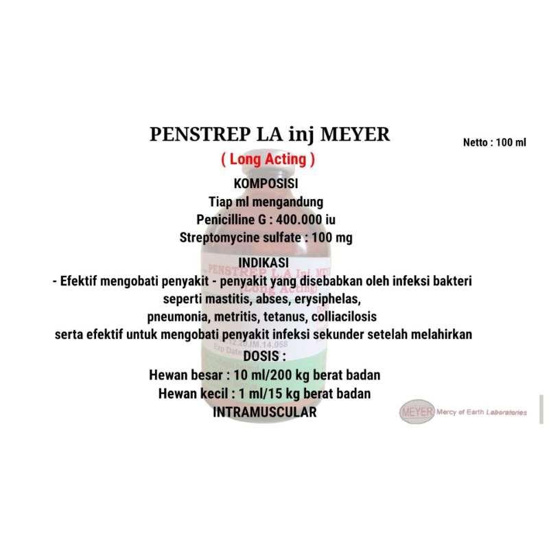 Jual PENSTREP LA Inj Meyer @100 ml | Shopee Indonesia
