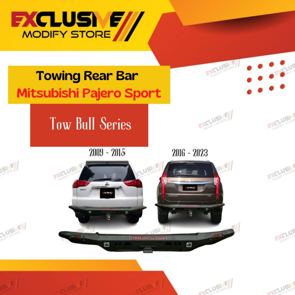 Jual MITSUBISHI PAJERO SPORT TOWING REAR BAR BESI TOW BULL SERIES ...