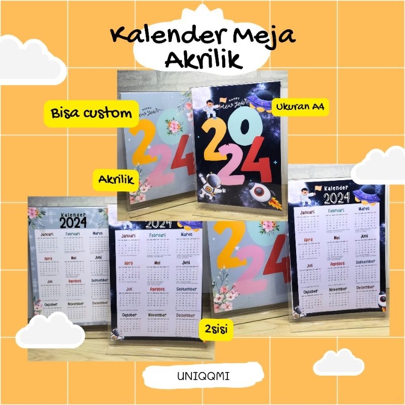 Jual KALENDER 2024 /KALENDER AKRILIK/KALENDER MEJA 2024- Kalender ...