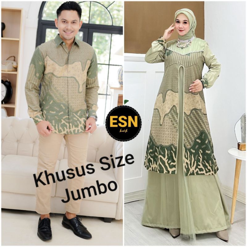 Jual COUPLE GAMIS RAHAYU SAGE UKURAN JUMBO COUPLE BATIK PRIA WANITA ...