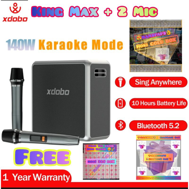 Jual XDOBO KING MAX 140W WIRELESS HOME THEATER +MIC KARAOKE SPEAKER ...