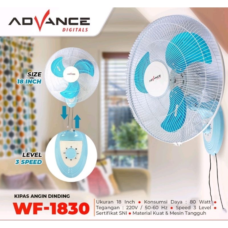 Jual Advance Kipas Angin Dinding Wall Fan Besi WF-1830 Ukuran Besar 18 ...