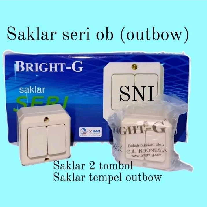 Jual Bright-G Saklar Seri Outbow - Saklar Tempel 2 Tombol SNI | Shopee Indonesia