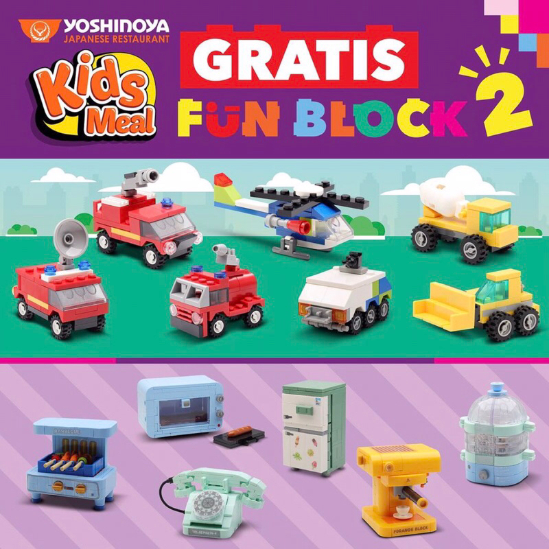 Jual Mainan Kids Meal Yoshinoya Fun Block segel baru | Shopee Indonesia