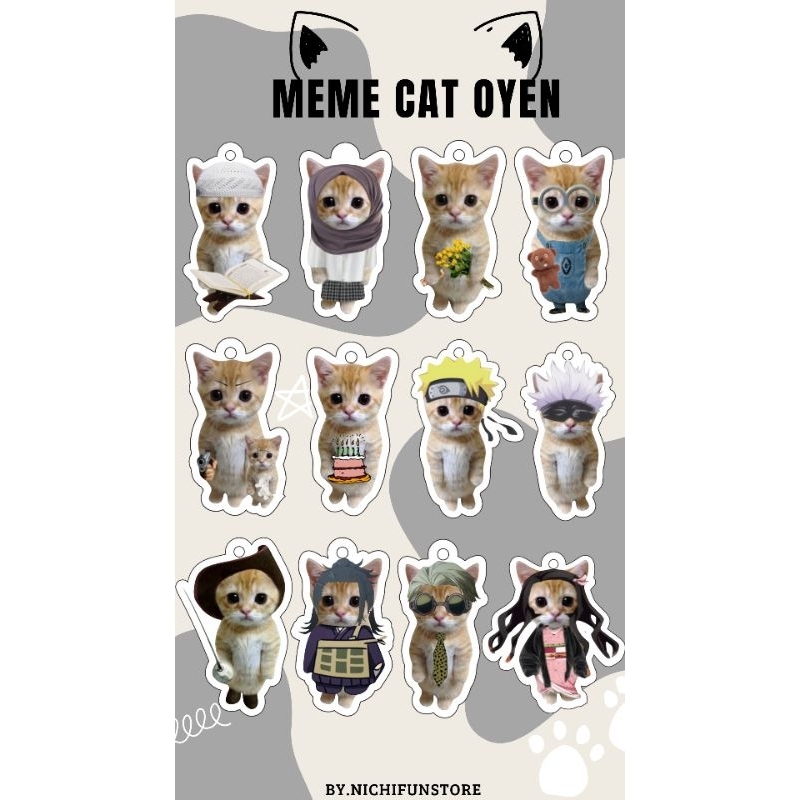 Jual [MEME CAT OYEN] KEYCHAIN AKRILIK/GANTUNGAN KUNCI AKRILIK/MEME CAT ...