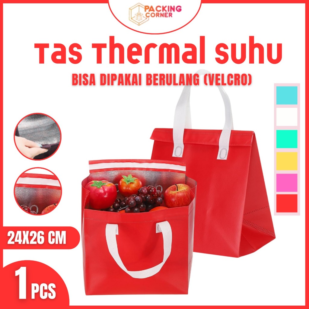 Jual Tas Thermal Cooler Bag 24x26 Tas Penghangat Bekal Makanan Tote Bag ...