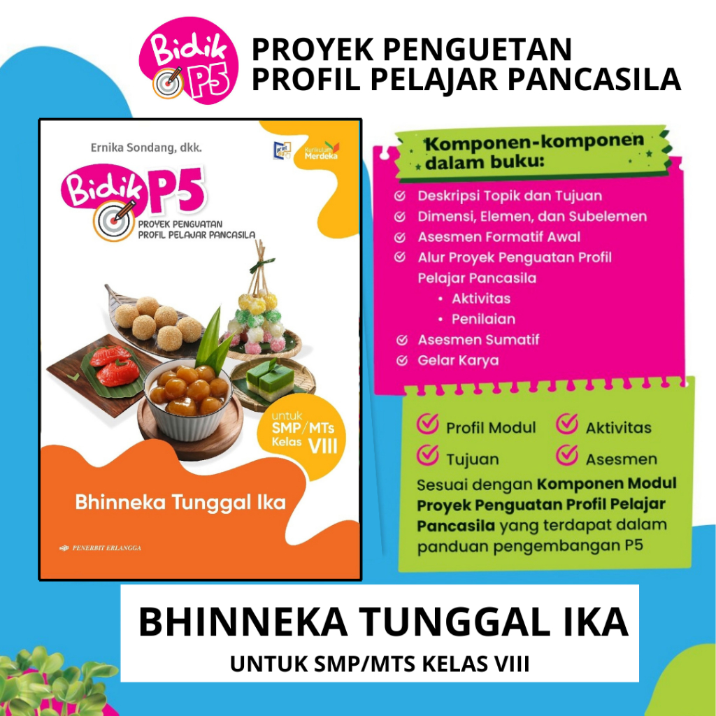 Jual BIDIK P5 BHINNEKA TUNGGAL IKA Kelas VIII SMP/MTs Erlagga | Shopee Indonesia