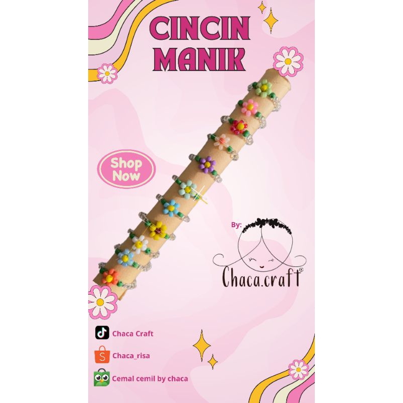 Jual Cincin Manik Manik Bunga (3 pcs) | Shopee Indonesia