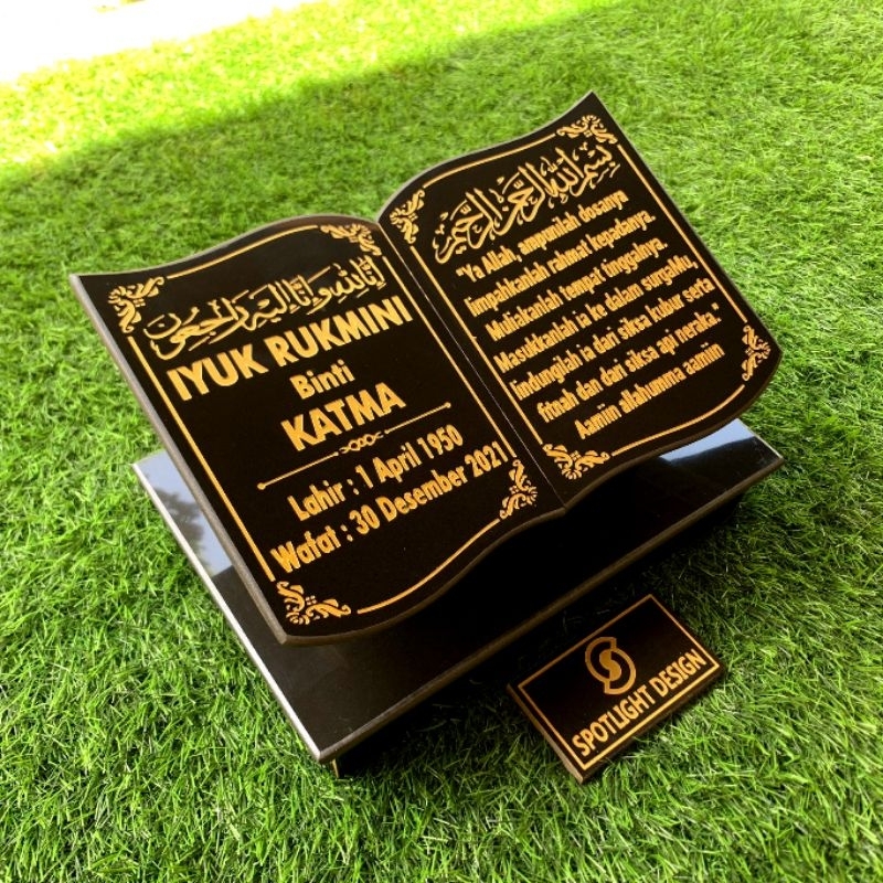 Jual Batu Nisan Granit Ciri Makam / Kuburan Muslim / Islam Bentuk Buku ...