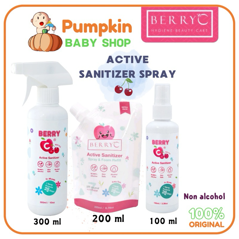 Jual Berry C Active Sanitizer Spray dan Refill 100ml 200ml 300ml ...