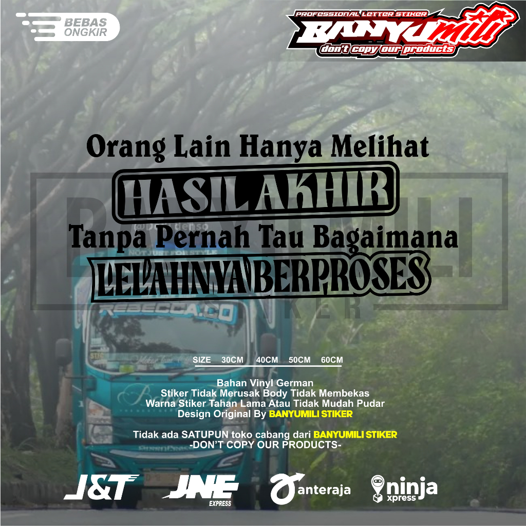 Jual Stiker kaca kata kata hasil akhir cutting variasi kaca mobil ...
