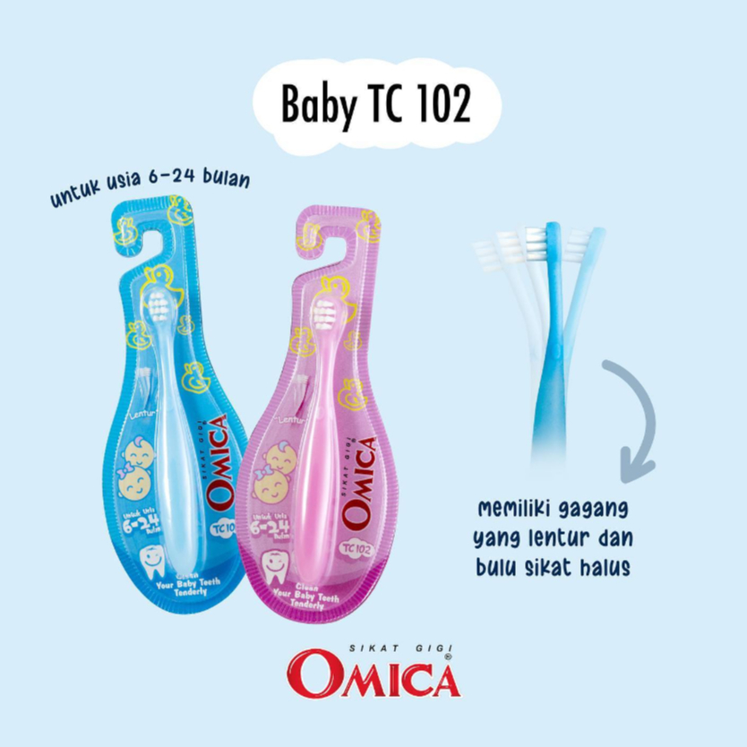 Jual OMICA Sikat Gigi Bayi TC102 - Sikat Gigi untuk Bayi usia 6-24 ...