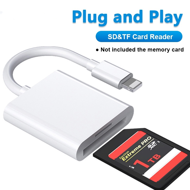Jual 2 in 1 SD+TF Card Reader i-phone to SD Card / TF Memory Card Read ...