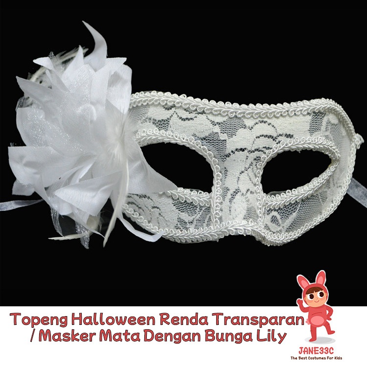 Jual Topeng Halloween Renda Transparan Dengan Bunga Lily | Shopee Indonesia