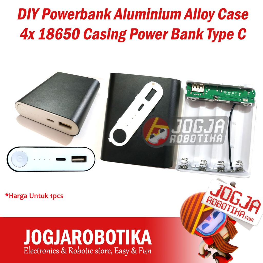 Jual DIY Powerbank Aluminium Alloy Case 4x 18650 Casing Power Bank Type ...
