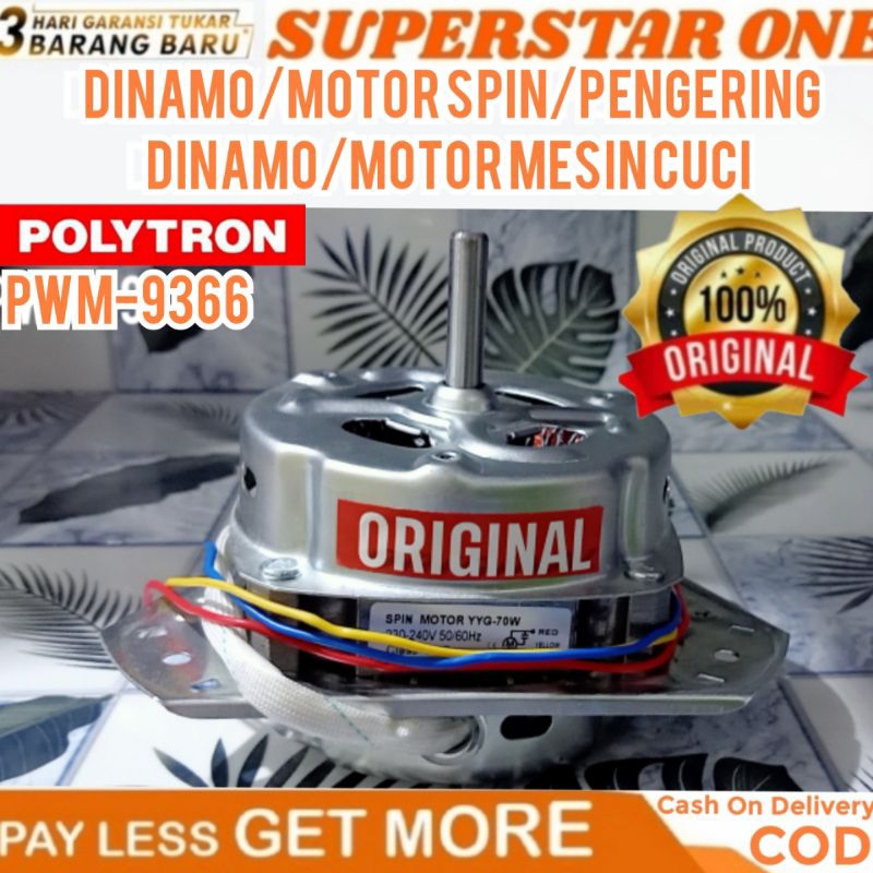 Jual Dinamo/motor mesin cuci POLYTRON PWM-9366 DINAMO SPIN/PENGERING | Shopee Indonesia